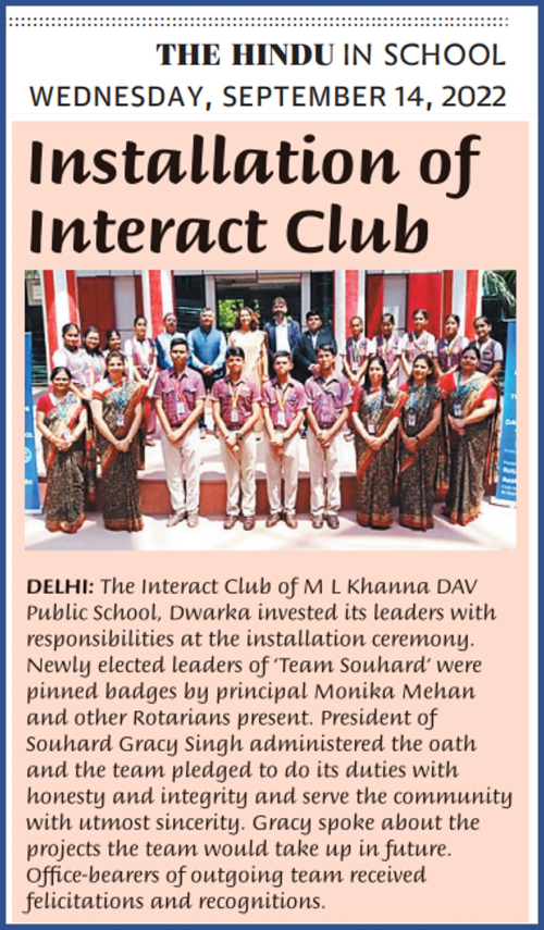 Welcome M.L. KHANNA DAV PUBLIC SCHOOL , Dwarka